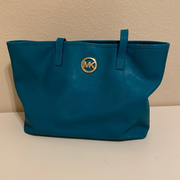 Michael Kors | Bags | Michael Kors Teal Tote | Poshmark